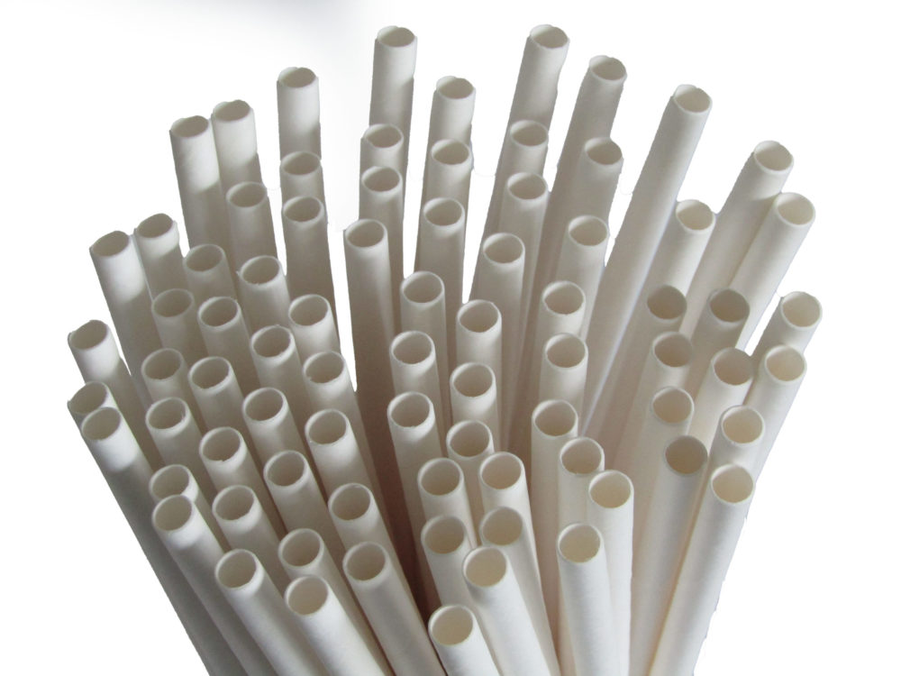White Paper Straws » Pack of 250 Biodegradable Single-Use Straws